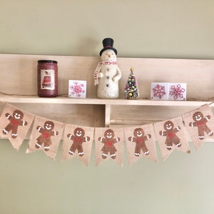 Gingerbread Banner, Gingerbread Christmas Banner, Gingerbread Burlap ...