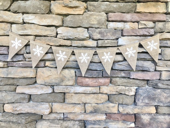 Snowflake Banner Snowflake Burlap Banner Winter Banner | Etsy
