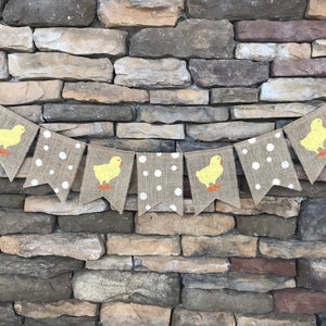 Chick Burlap Banner, Chick Banner, Easter Garland, Easter Decor, Easter ...