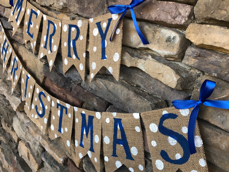 Merry Christmas Banner Merry Burlap Banner Christmas Banner | Etsy