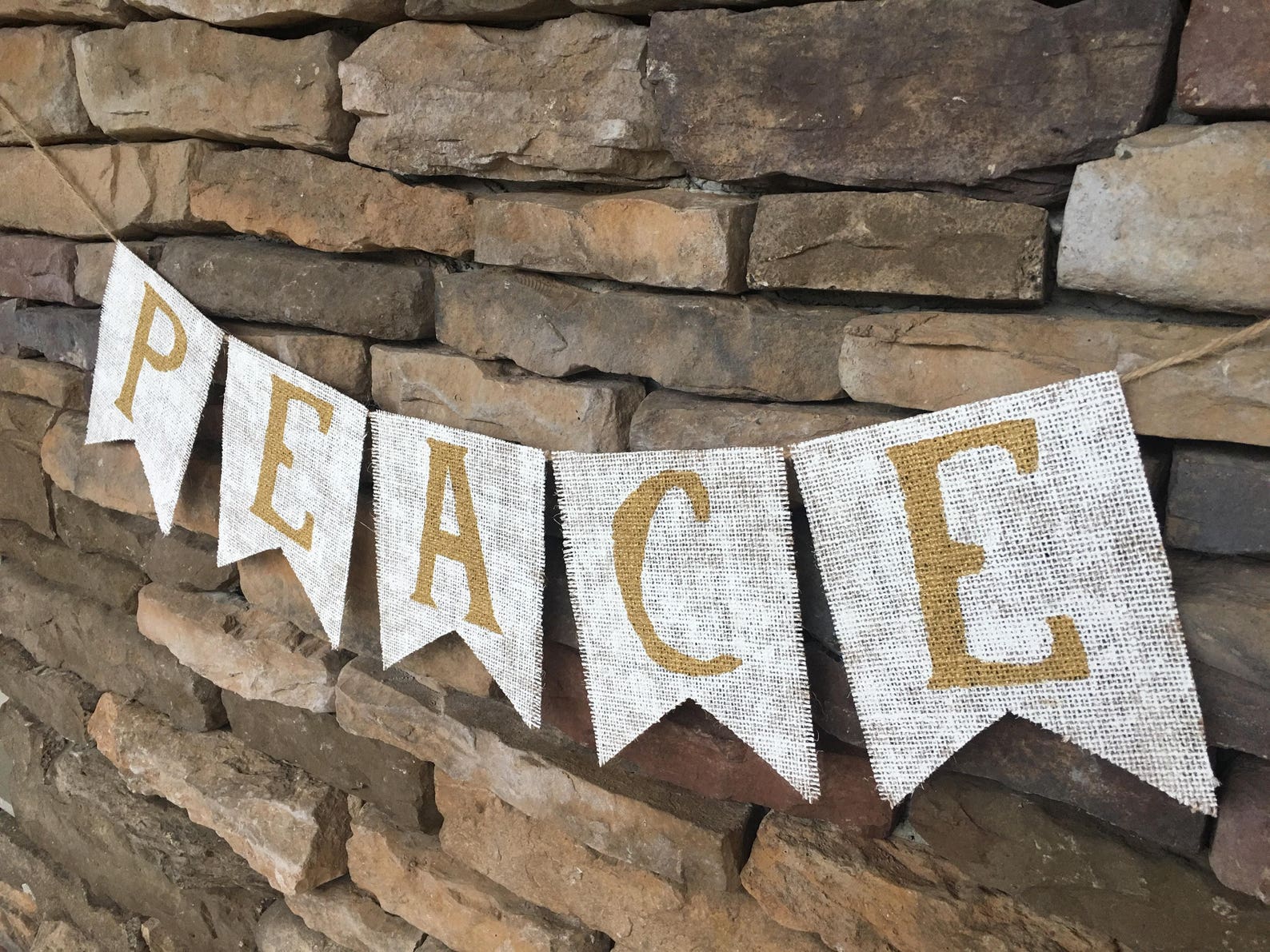 Peace Christmas Banner Holiday Banner Peace Banner Burlap - Etsy
