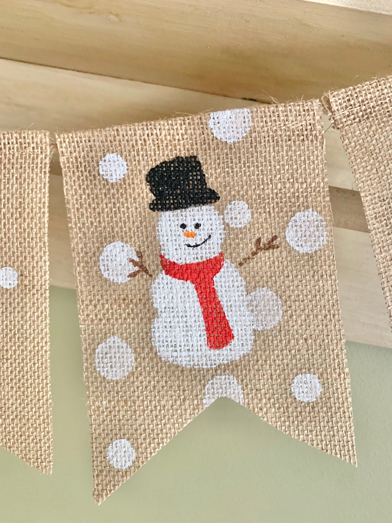 Snowman Banner Snowman Burlap Banner Winter Banner - Etsy