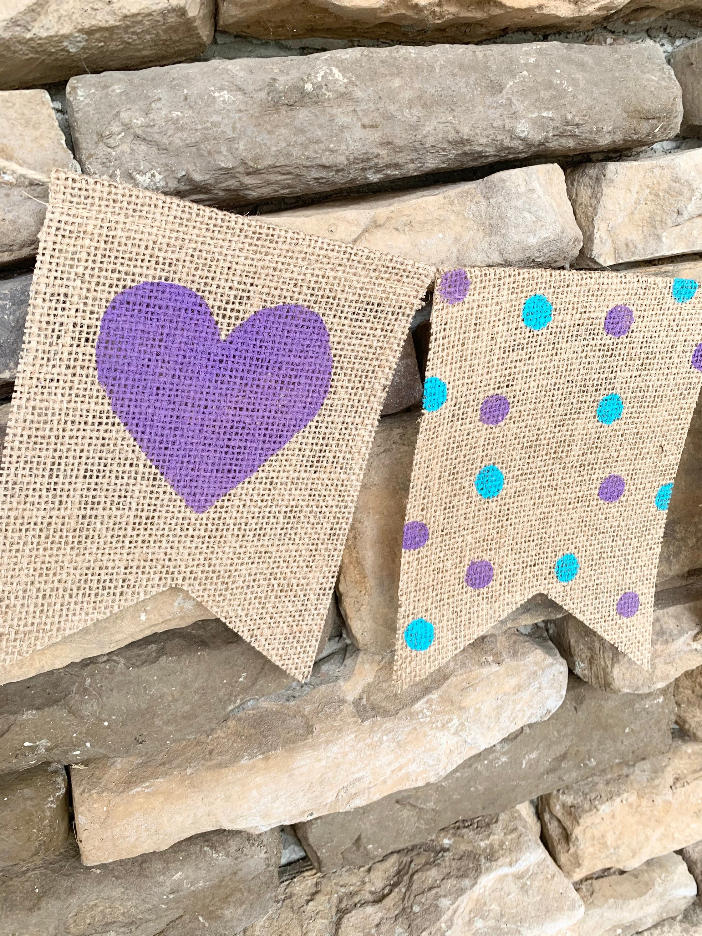 Valentine banner Valentine burlap banner Valentine's Day | Etsy