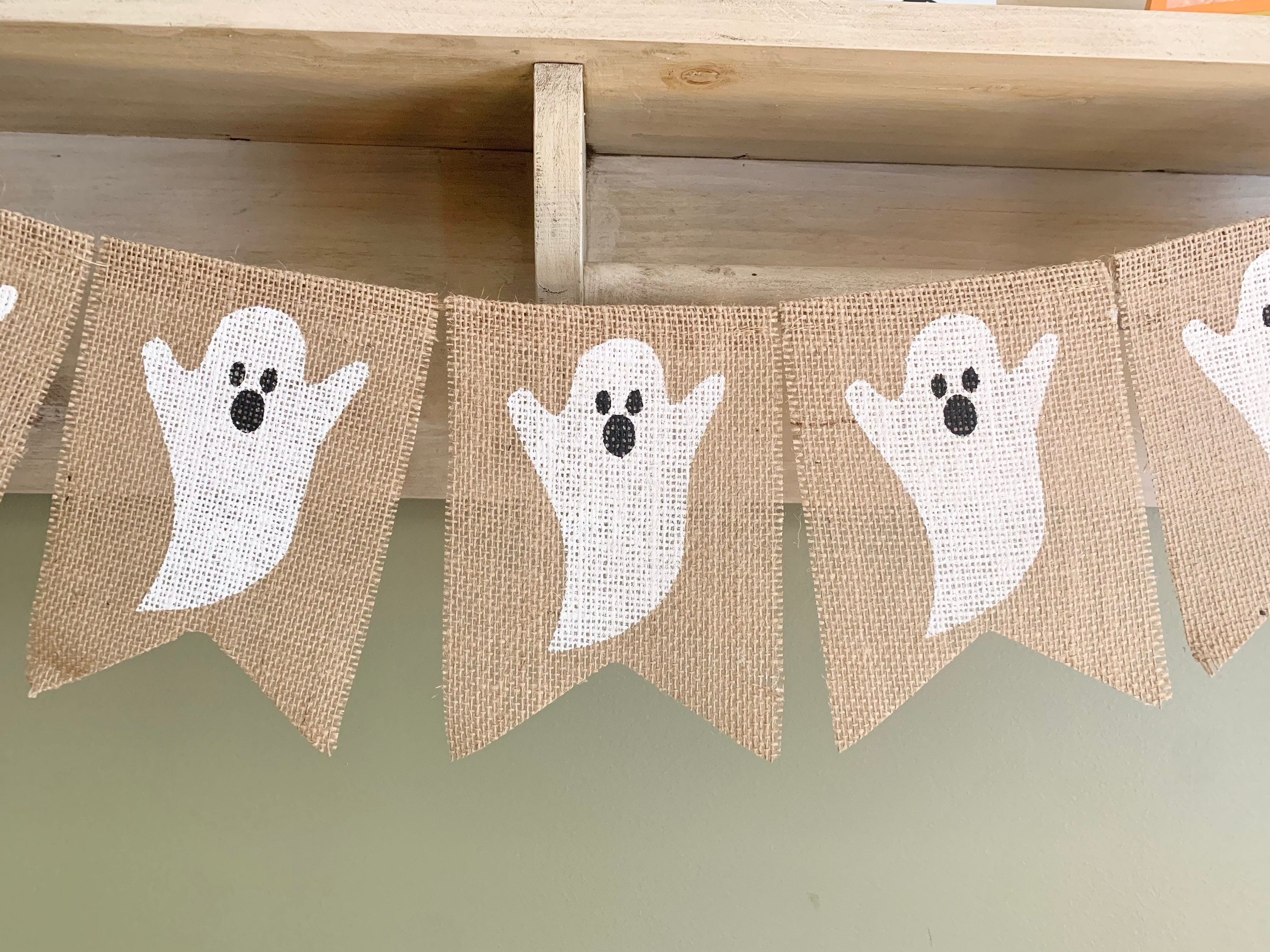 Ghost Burlap Banner, Ghost Banner, Halloween Banner - Etsy