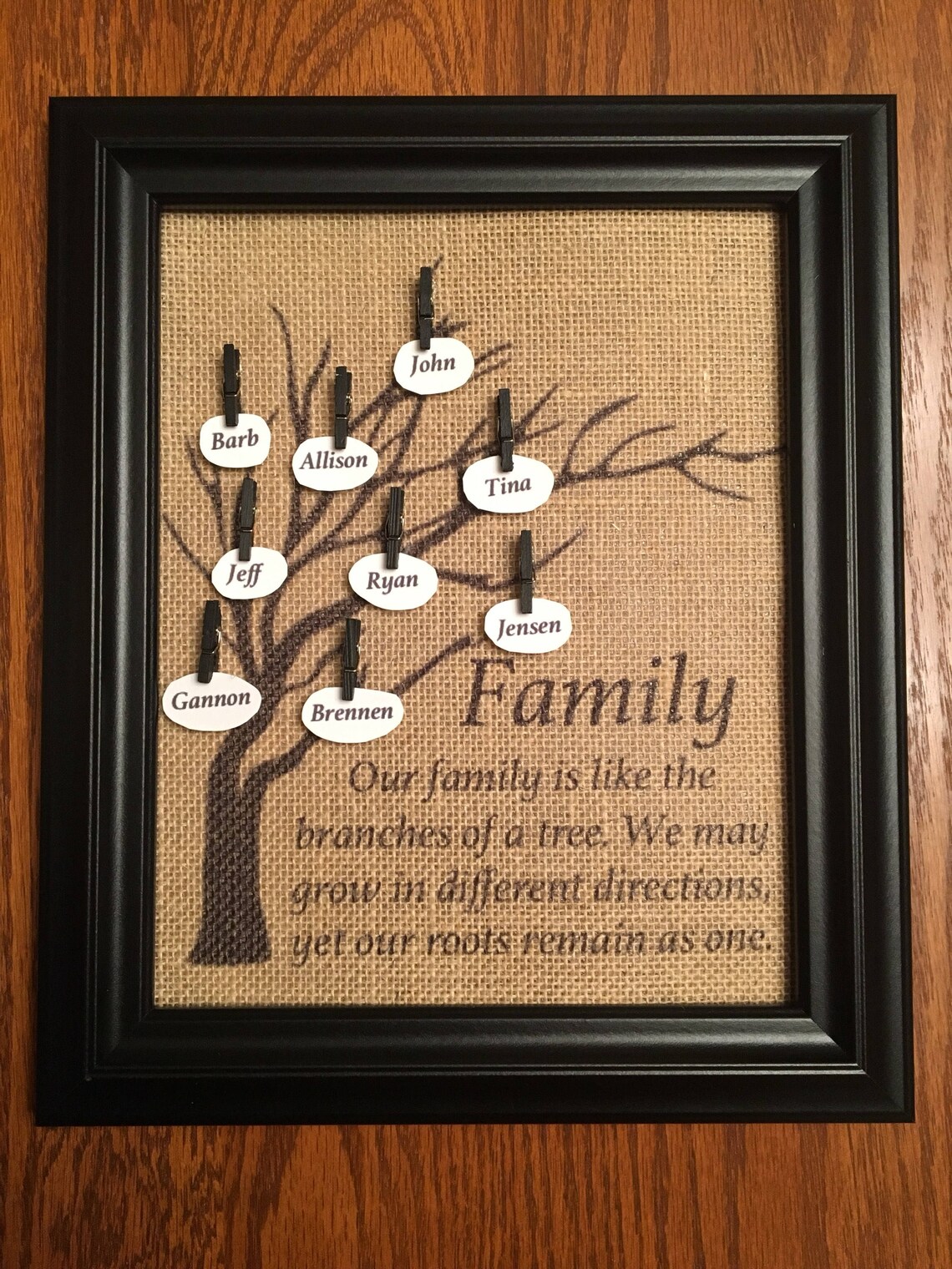 Family Tree Burlap Print Personalized Family Tree Sign - Etsy