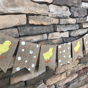 Chick Burlap Banner, Chick Banner, Easter Garland, Easter Decor, Easter ...