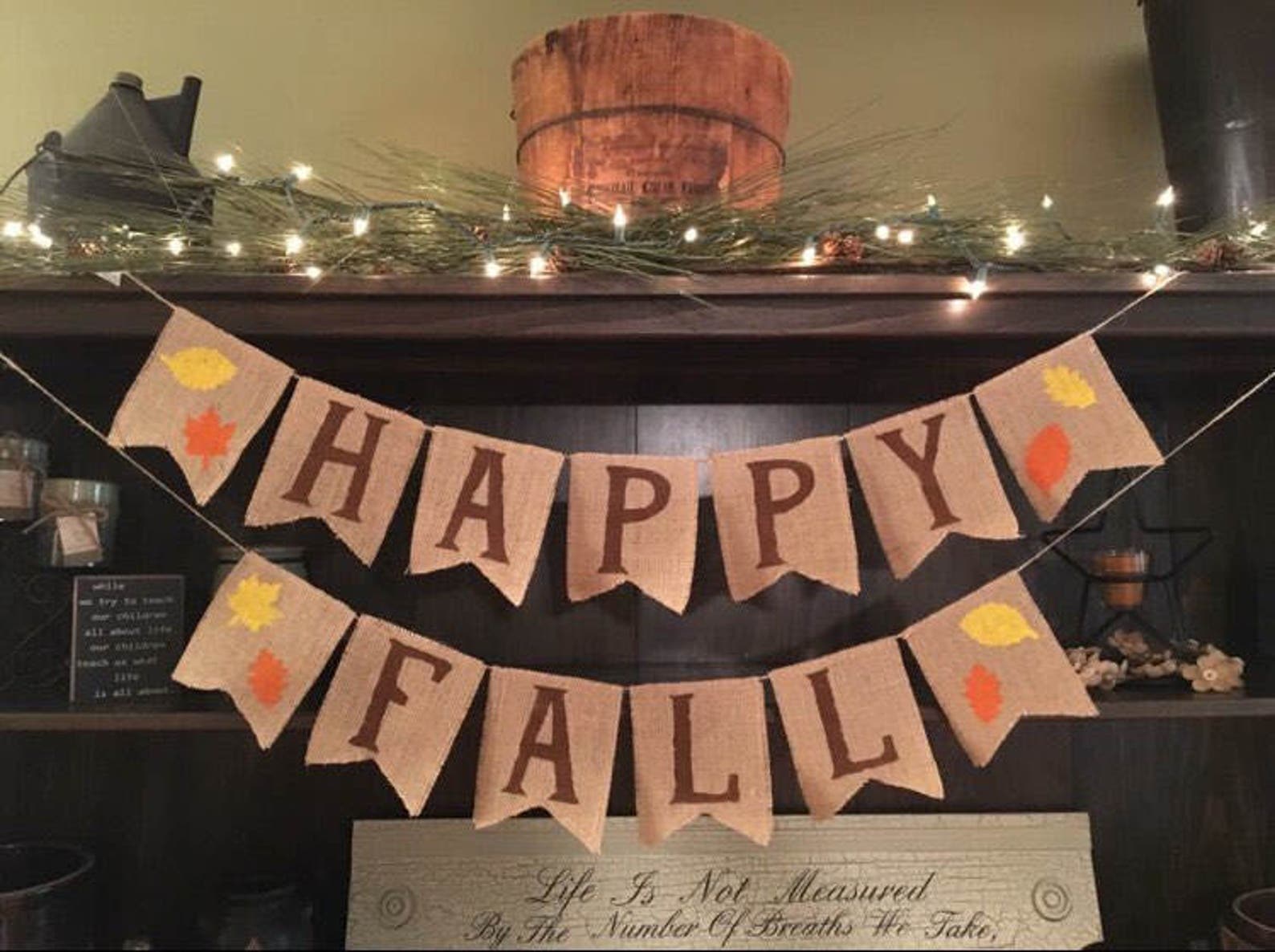 Happy Fall Burlap Banner Happy Fall Banner Burlap Banner | Etsy