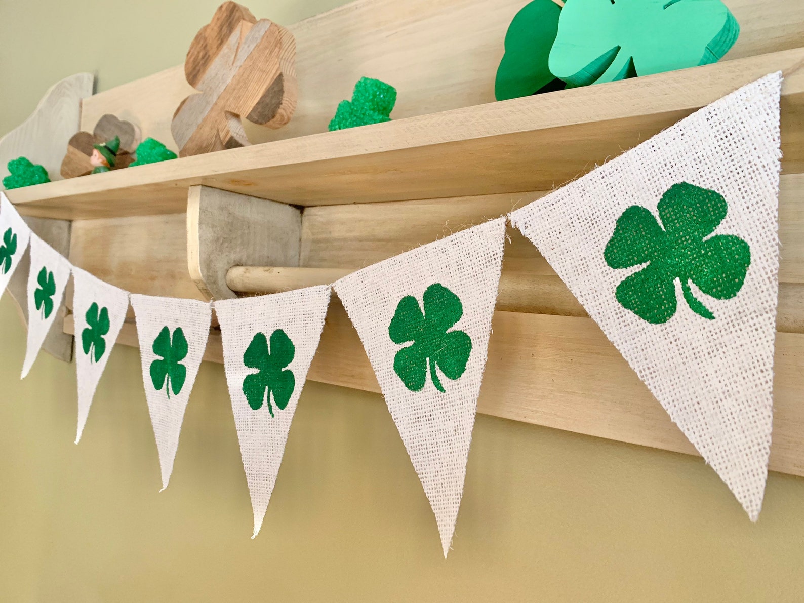 St Patrick's Day Banner, St Patrick's Day Decor, Shamrock Garland ...