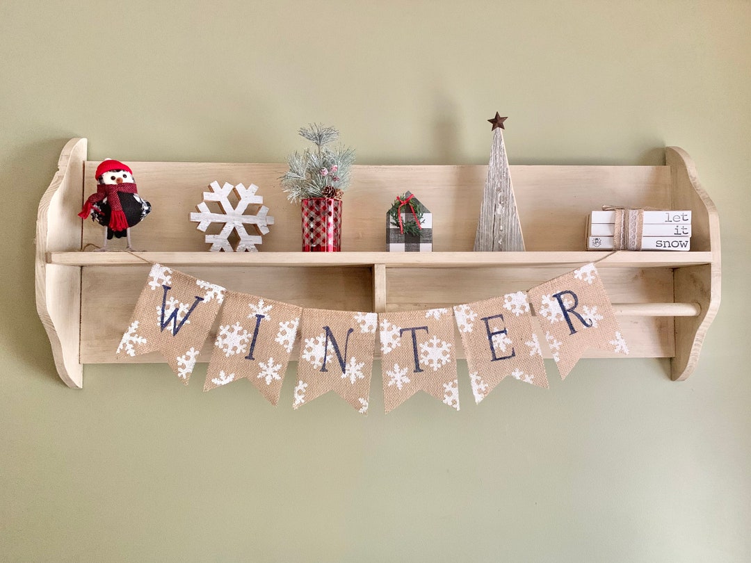 Winter Banner, Photo Prop, Winter Decoration, Winter Burlap Banner ...
