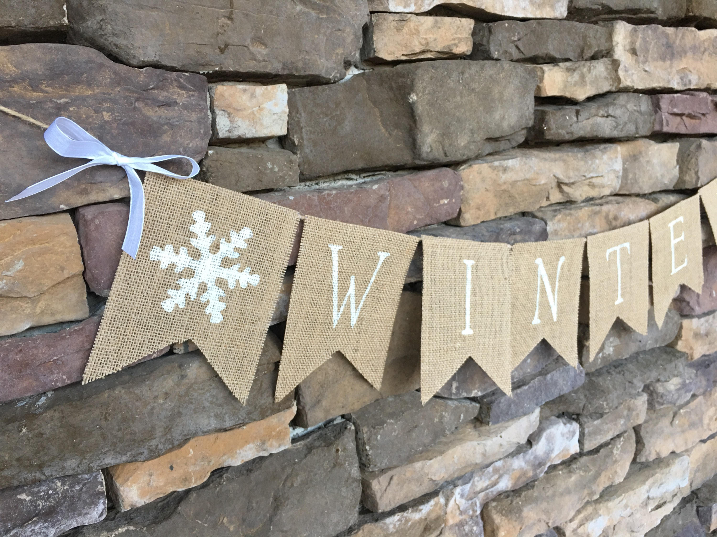 Winter Banner Photo Prop Winter Decoration Burlap Banner | Etsy