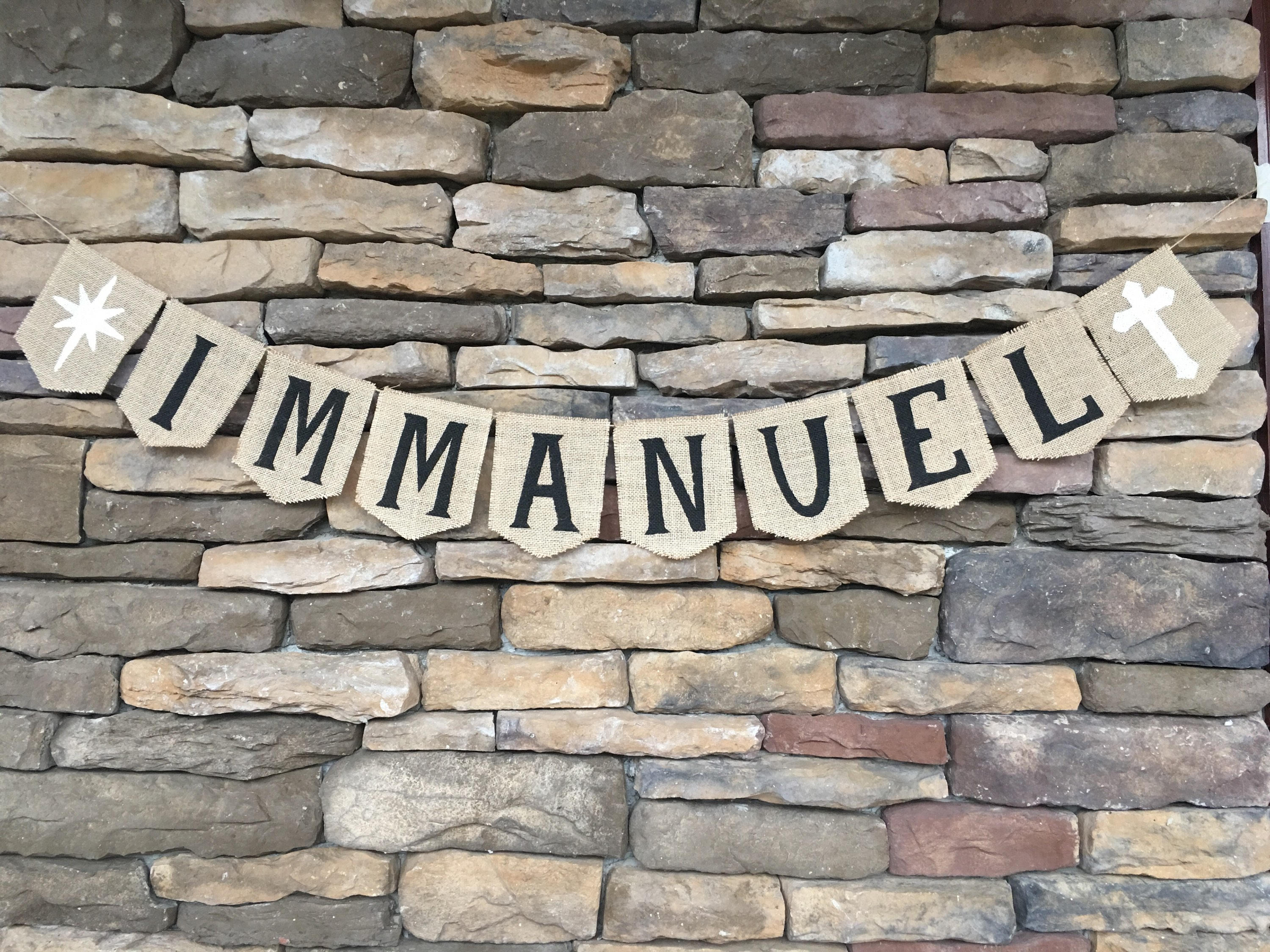 Immanuel Burlap Banner Immanuel Banner Christmas Banner - Etsy