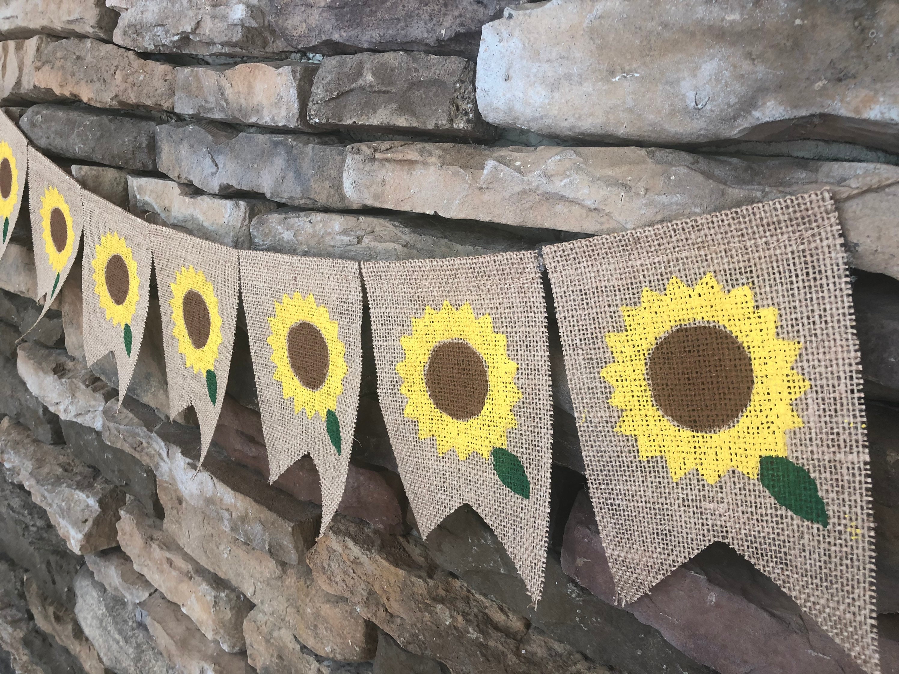 Sunflower Banner Sunflower Burlap Banner Fall Banner | Etsy