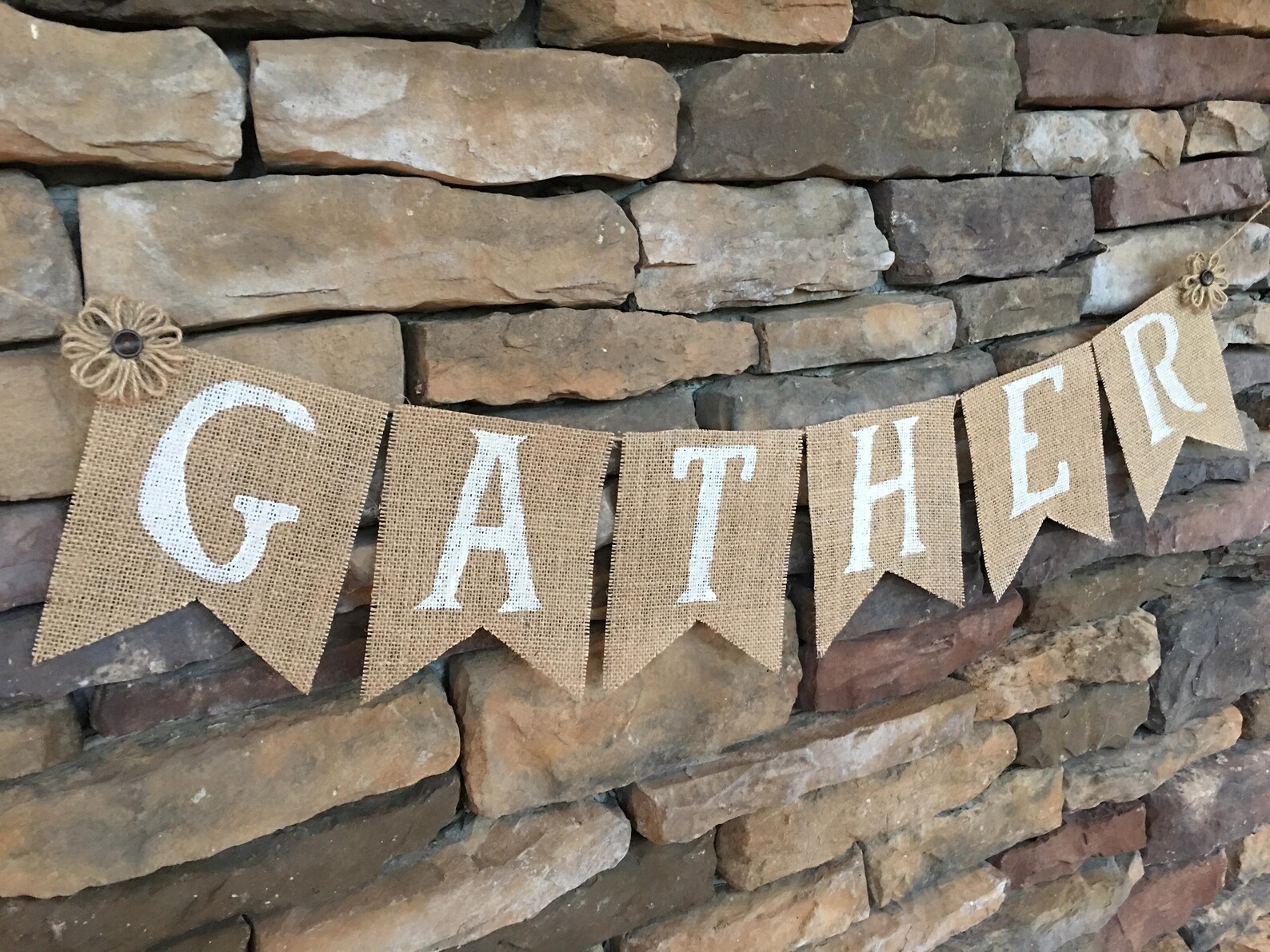 Gather Burlap Banner, Fall Banner, Thanksgiving Banner, Gather Banner ...