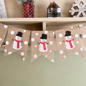 Snowman Banner, Snowman Burlap Banner, Winter Banner - Etsy
