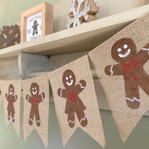 Gingerbread Banner, Gingerbread Christmas Banner, Gingerbread Burlap ...