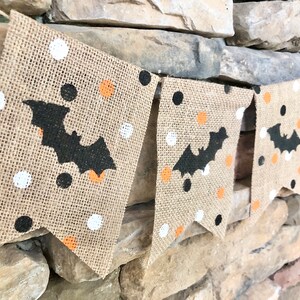 Halloween Burlap Banner, Bat Banner, Bat Burlap Banner, Halloween ...