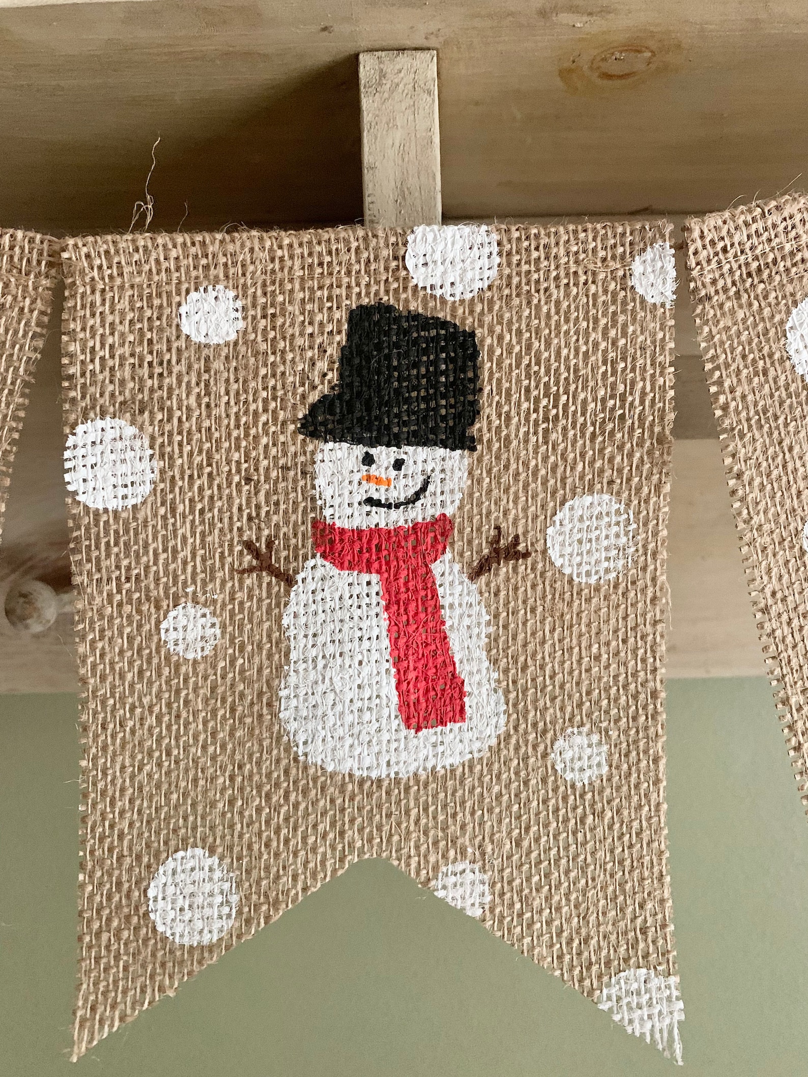Snowman Banner Snowman Burlap Banner Winter Banner - Etsy