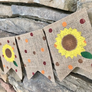 Sunflower Banner, Sunflower Burlap Banner, Fall Banner - Etsy