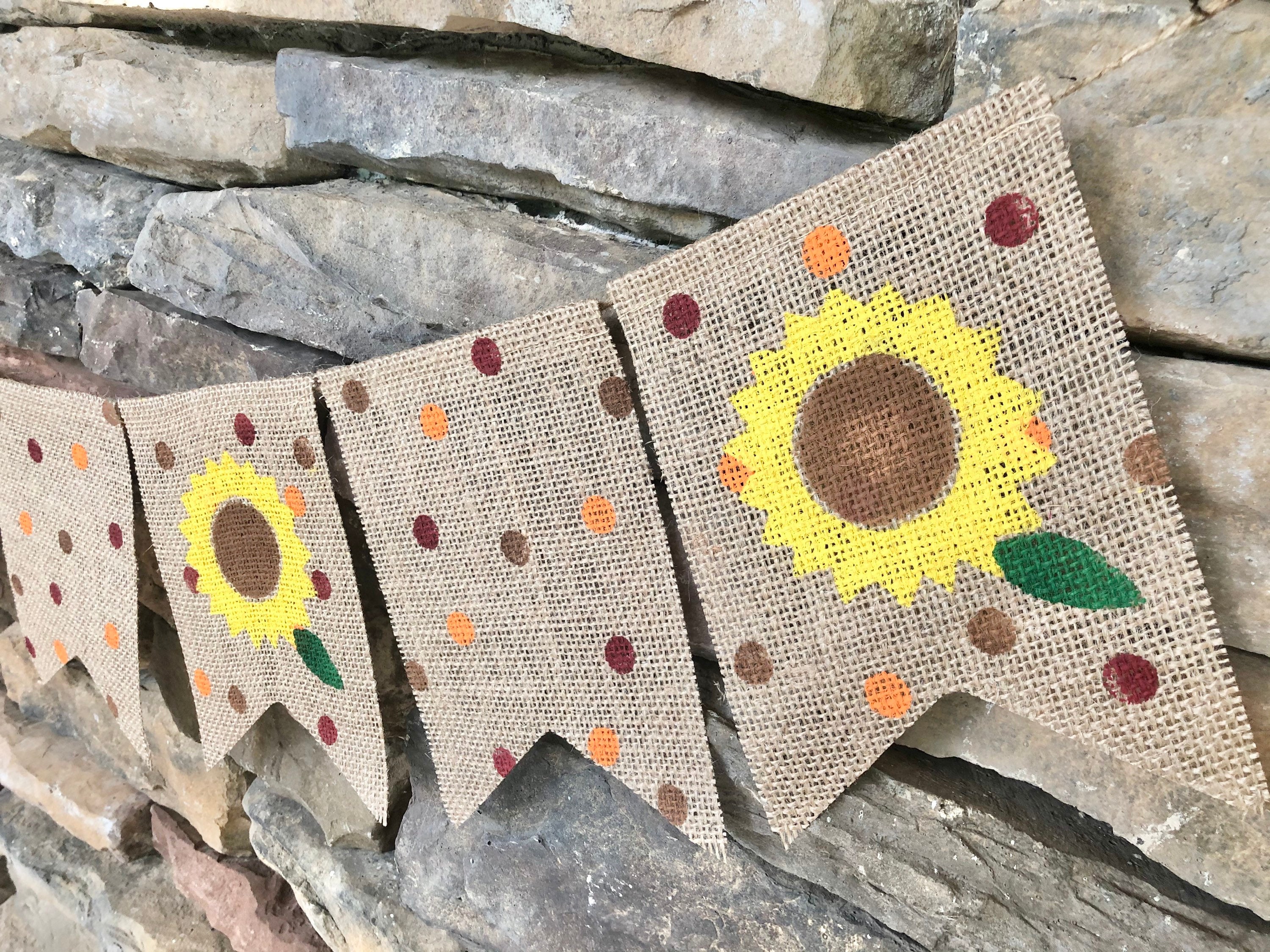 Sunflower Banner, Sunflower Burlap Banner, Fall Banner - Etsy
