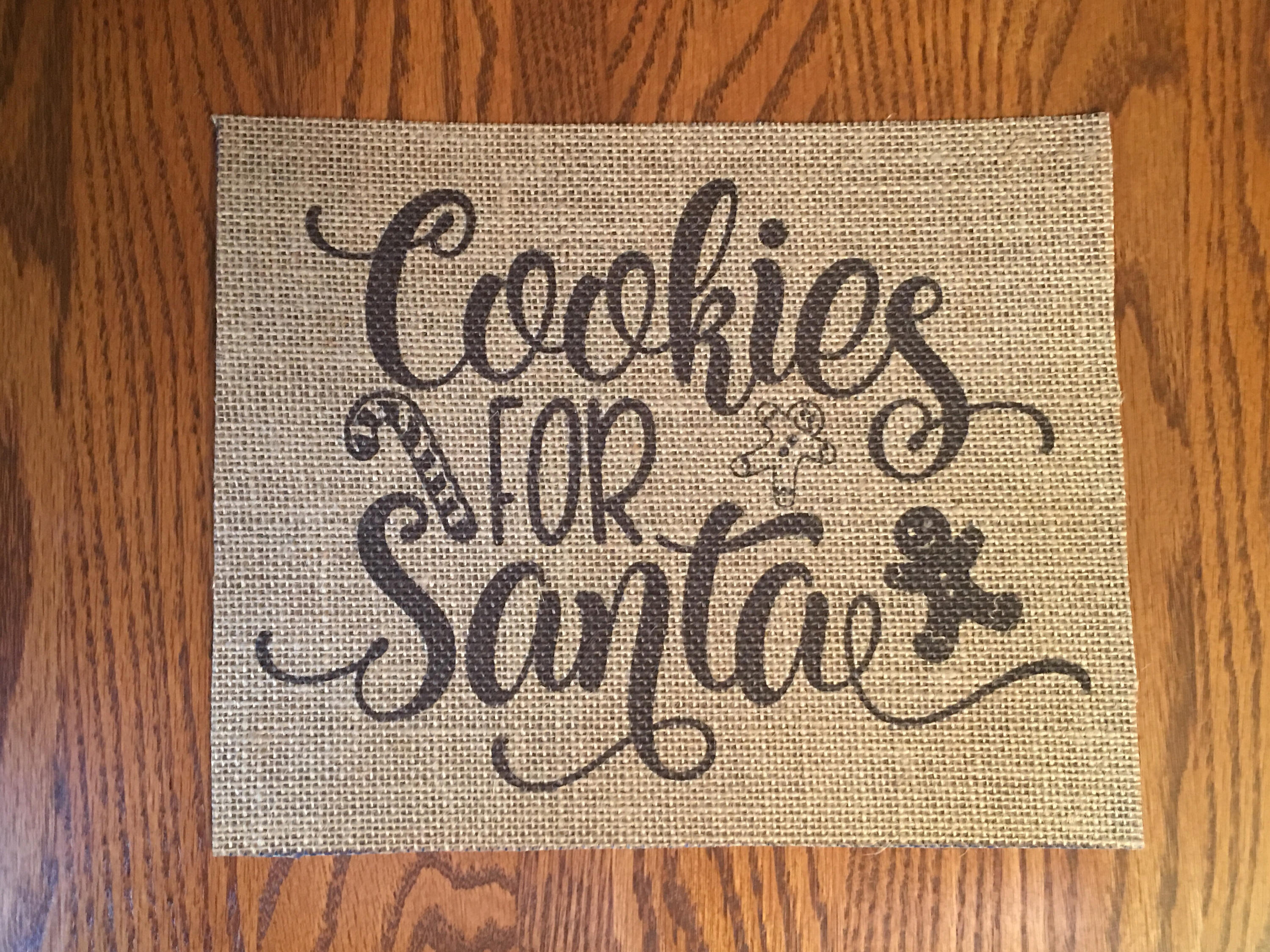 Cookies for Santa Burlap Print Cookies for Santa Sign - Etsy