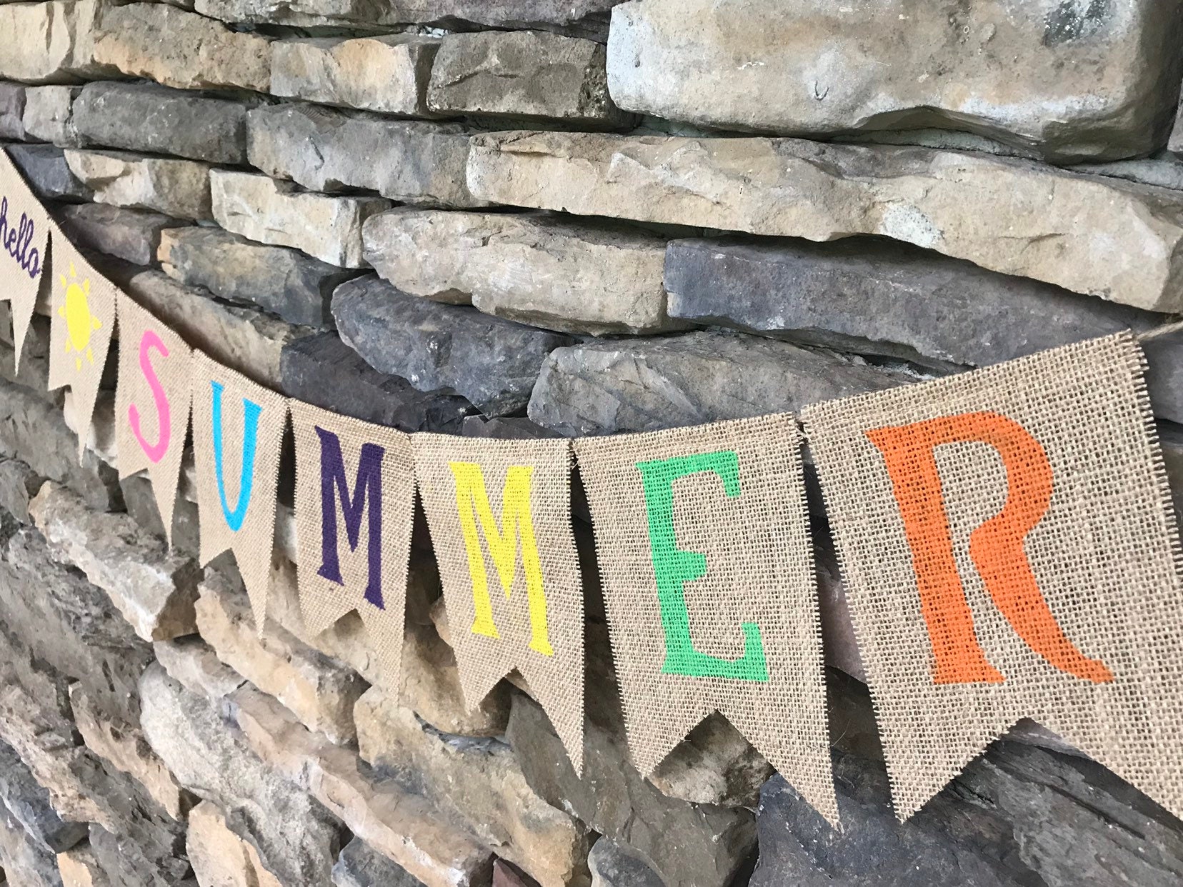 Summer burlap banner summer banner summer garland summer | Etsy