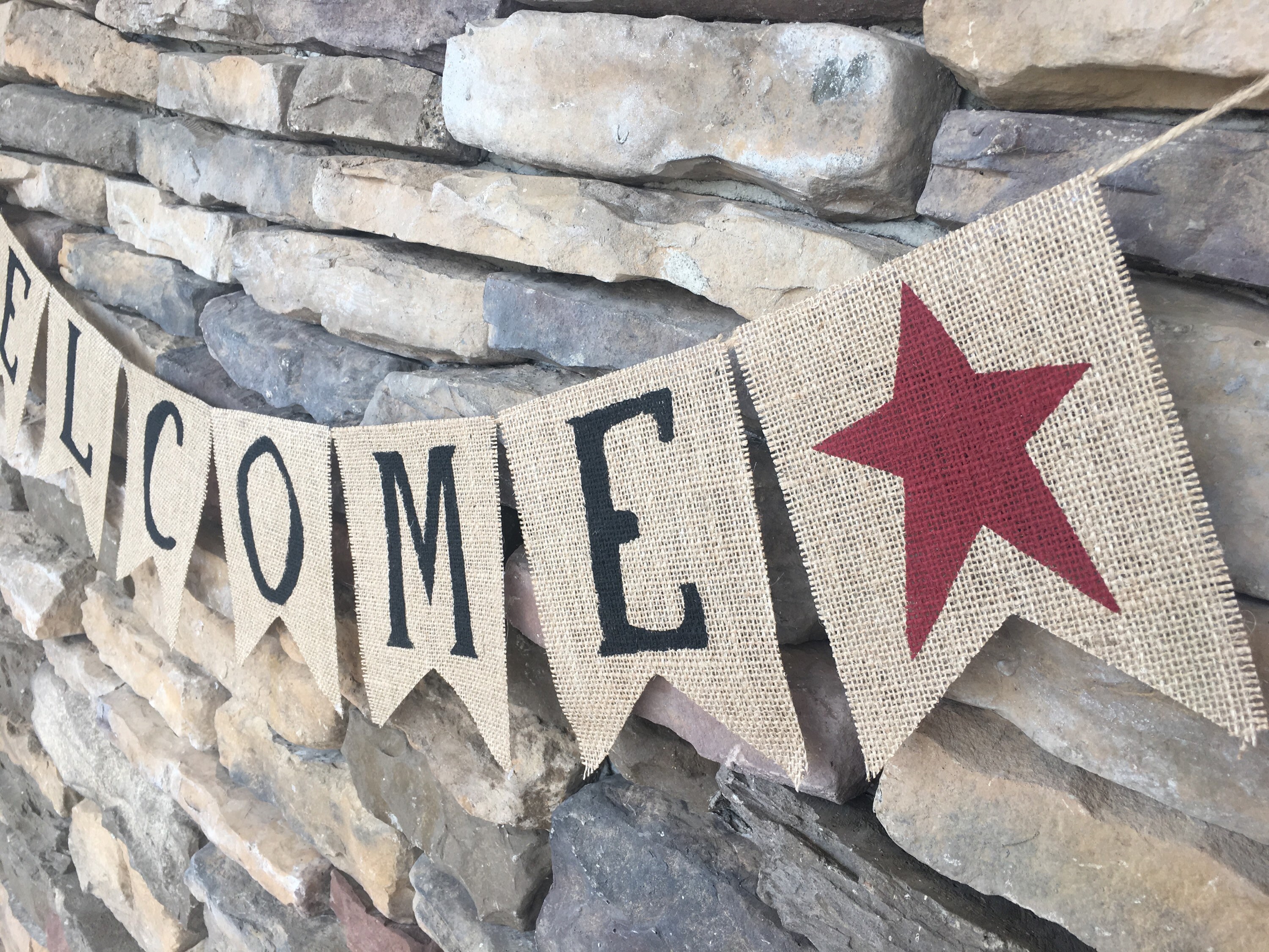 Welcome banner Welcome burlap banner Welcome burlap garland | Etsy