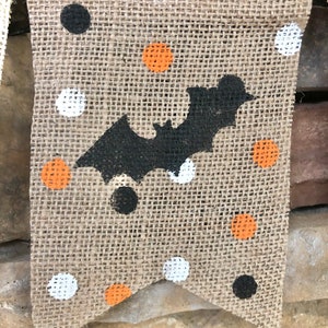 Halloween Burlap Banner, Bat Banner, Bat Burlap Banner, Halloween ...