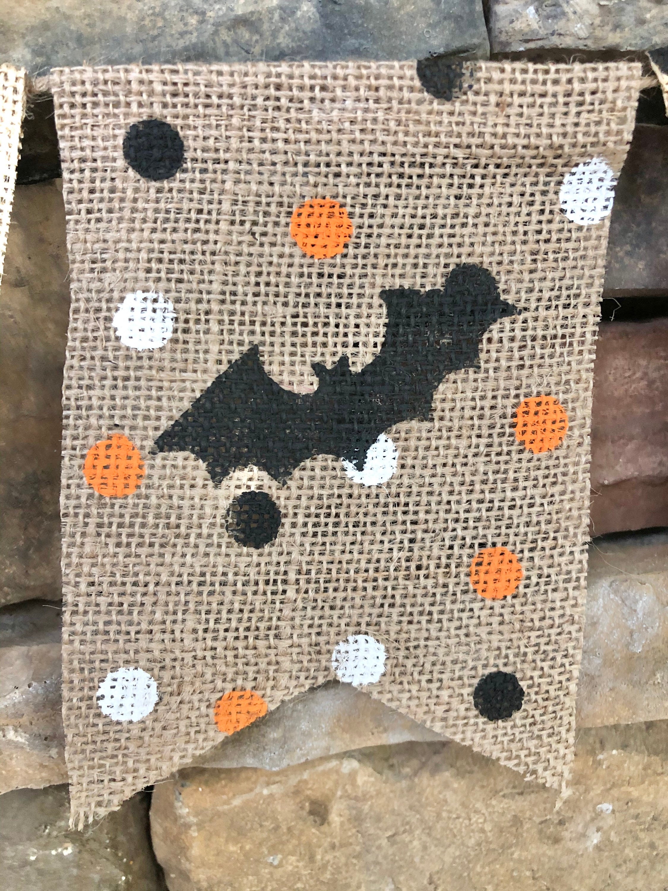 Halloween Burlap Banner, Bat Banner, Bat Burlap Banner, Halloween ...