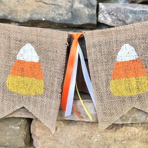 Candy Corn Burlap Bunting, Candy Corn Bunting, Candy Corn Decor, Fall ...