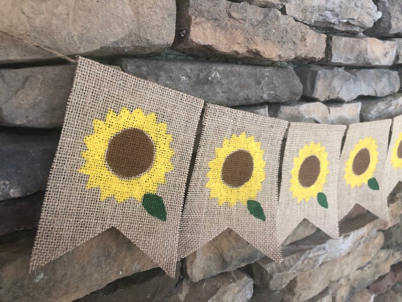 Sunflower Banner, Sunflower Burlap Banner, Fall Banner - Etsy