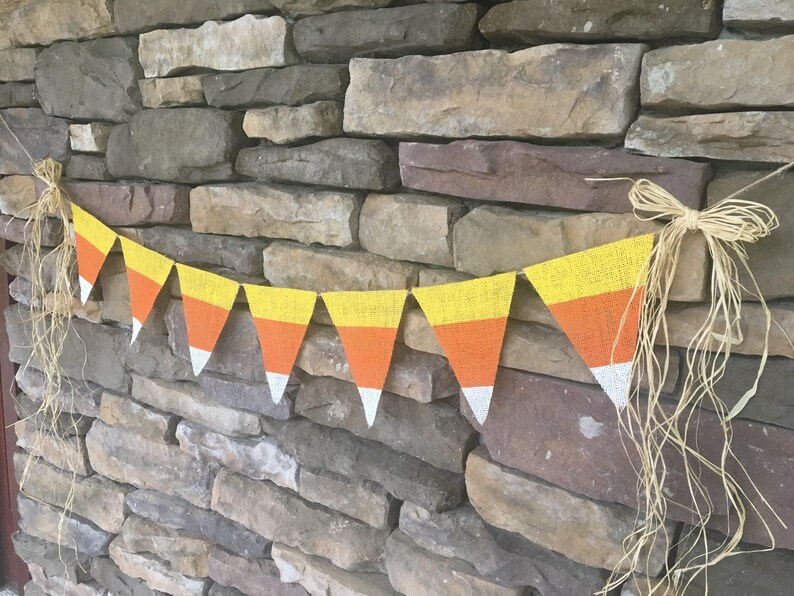 Candy Corn Burlap Banner, Candy Corn Banner, Candy Corn Decor ...