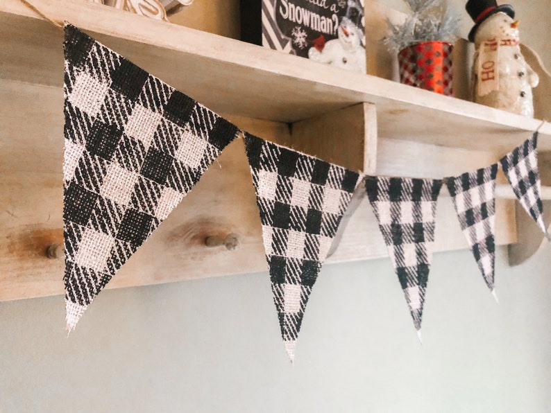 Buffalo Plaid Banner Buffalo Plaid Burlap Banner Christmas | Etsy