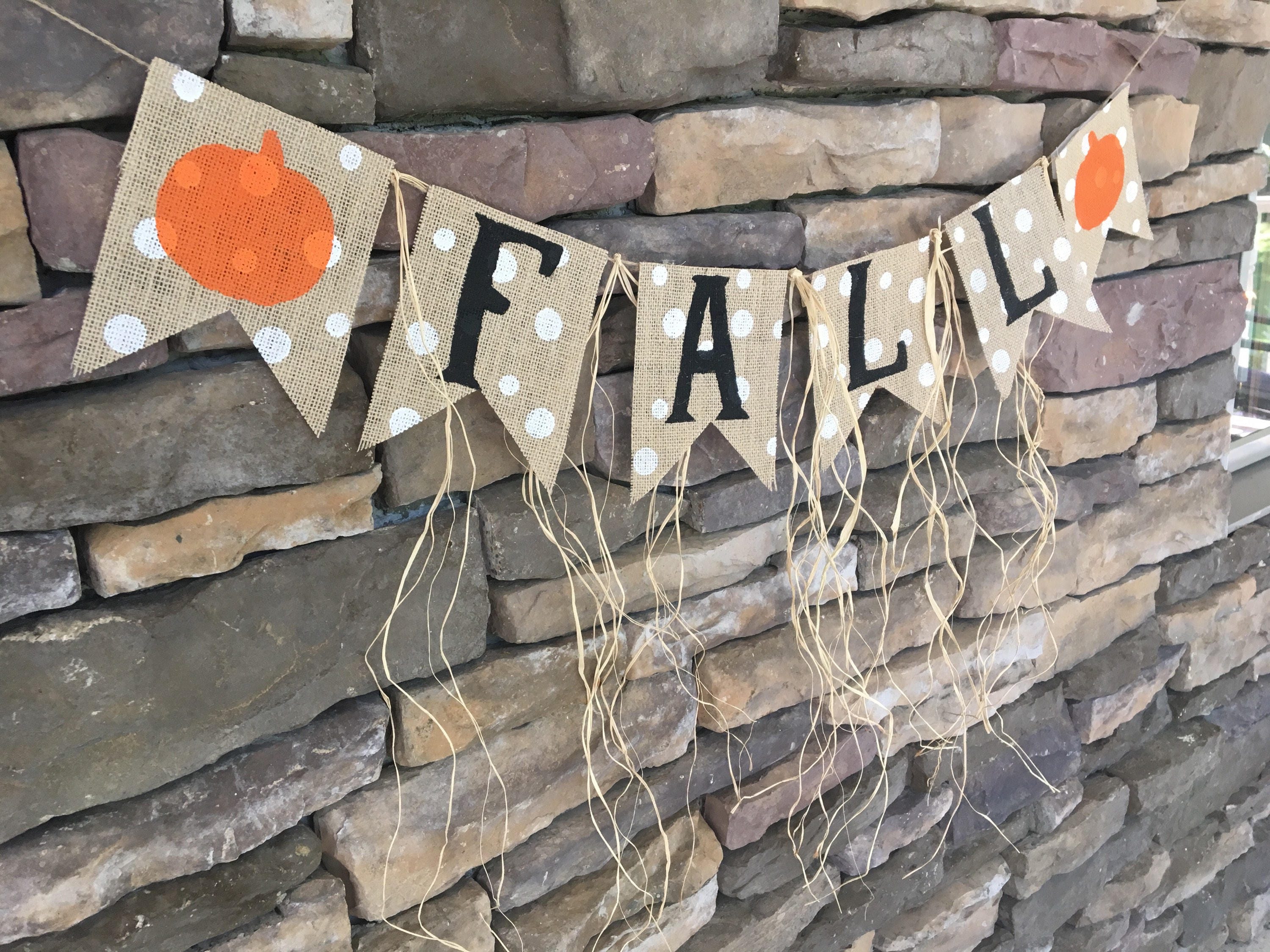 Fall burlap banner fall banner fall garland fall decor | Etsy