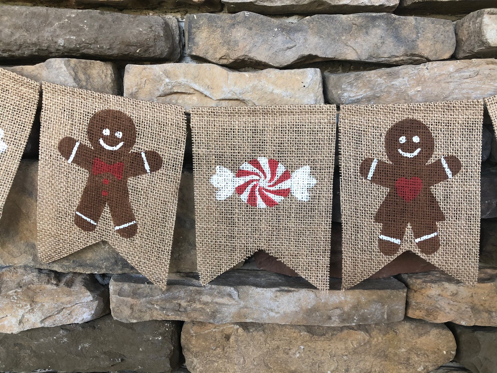 Peppermint Banner Gingerbread Christmas Banner Peppermint | Etsy