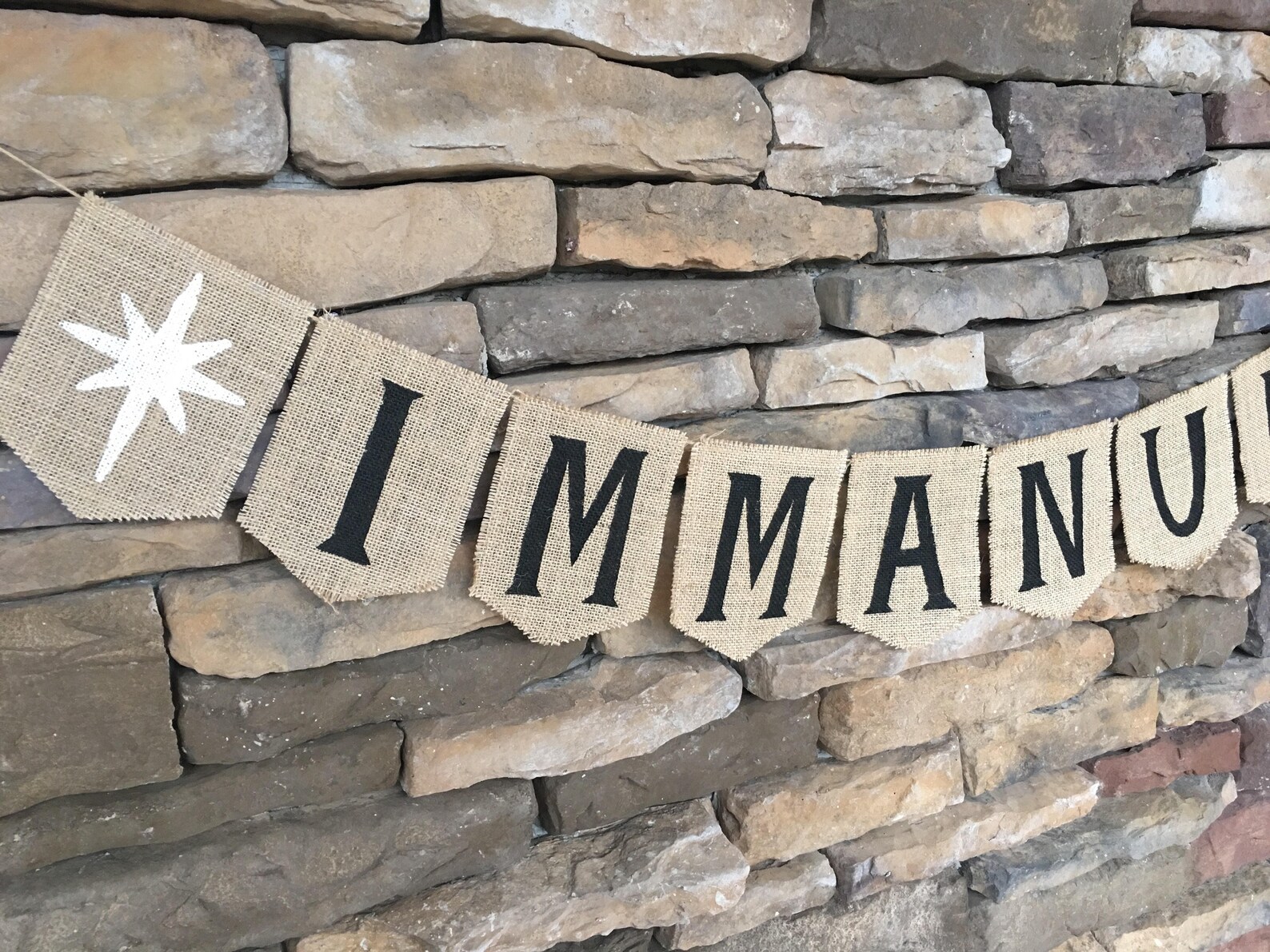 Immanuel Burlap Banner, Immanuel Banner Christmas Banner, Christmas ...