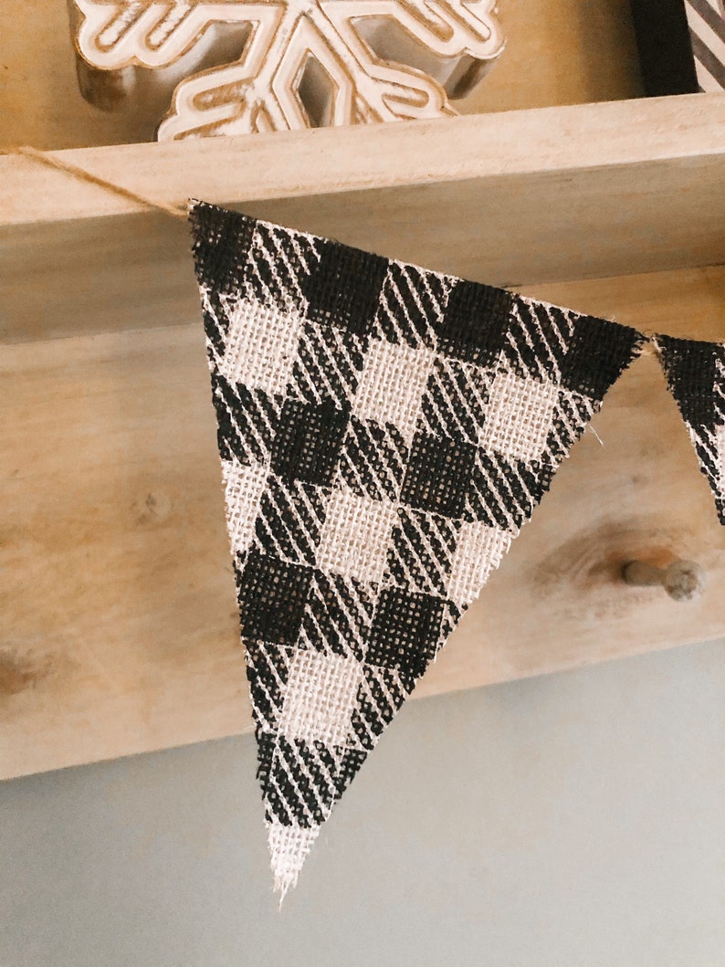 Buffalo Plaid Banner Buffalo Plaid Burlap Banner Christmas | Etsy