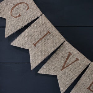 Give Thanks Banner, Give Thanks Burlap Banner, Thanksgiving Banner ...