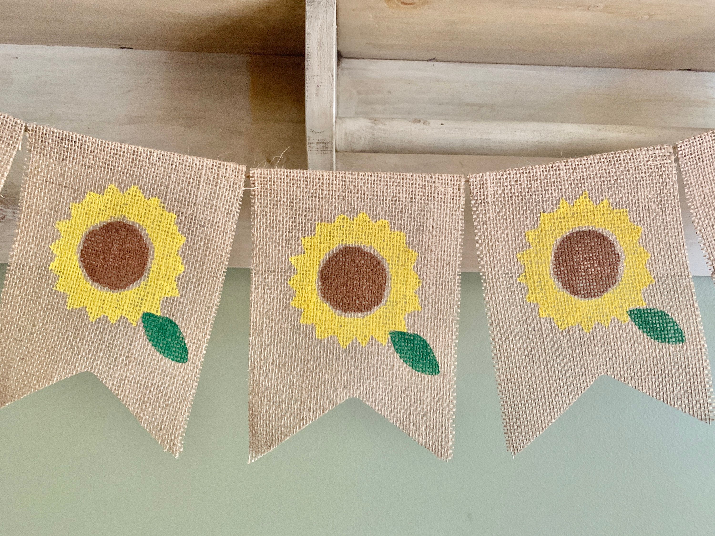 Sunflower Banner Sunflower Burlap Banner Fall Banner | Etsy