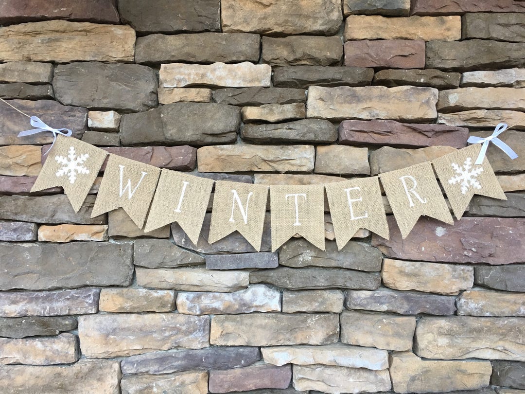 Winter Banner, Photo Prop, Winter Decoration, Burlap Banner, Burlap ...