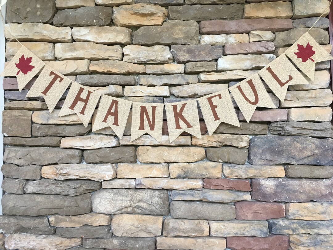Thankful Banner, Thankful Burlap Banner, Thanksgiving Banner, Thankful ...