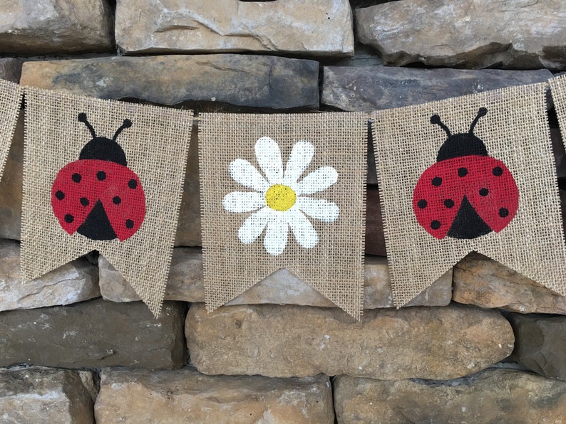 Ladybug Banner Daisy Banner Ladybug and Daisy Banner - Etsy
