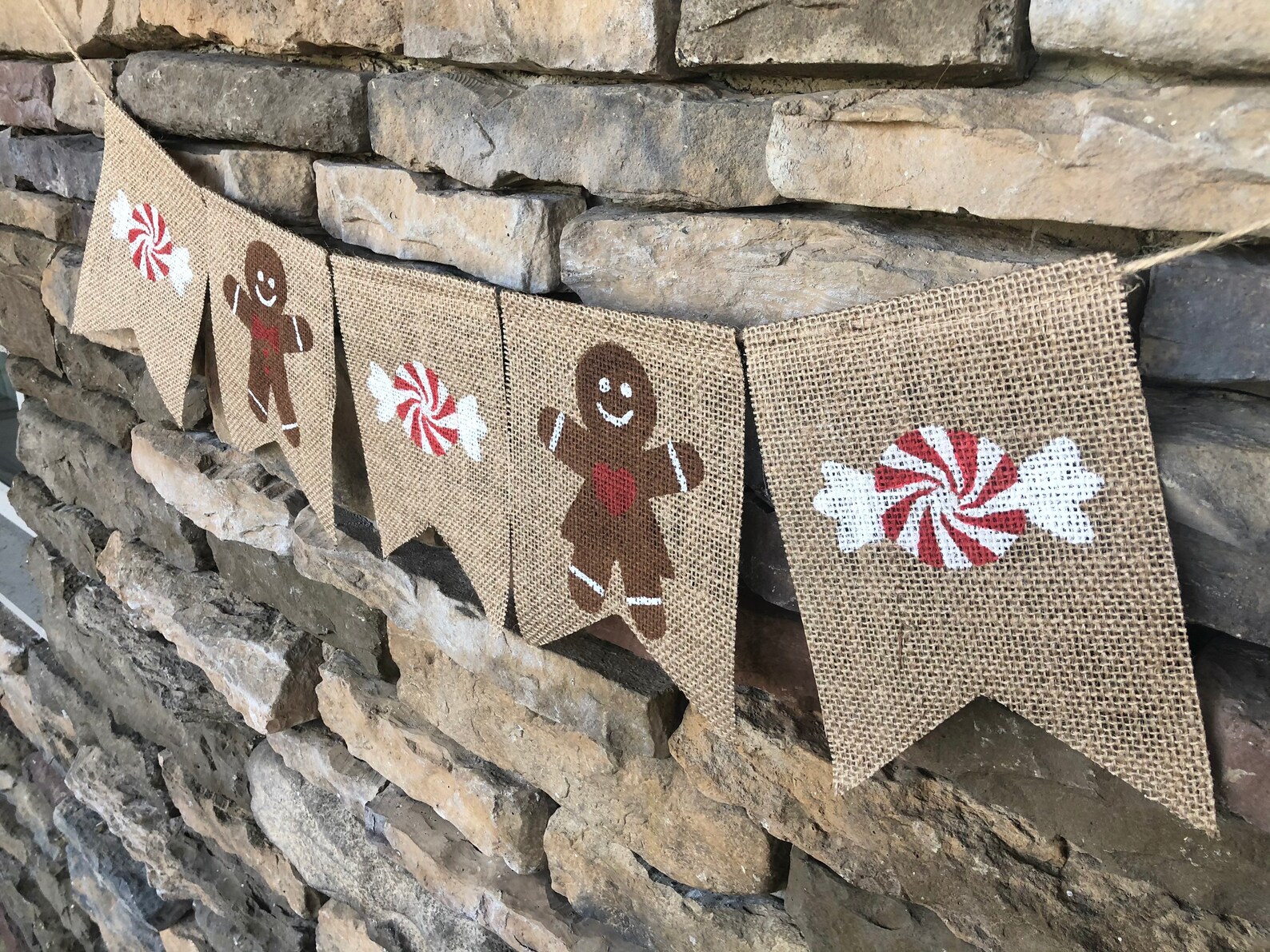 Peppermint Banner Gingerbread Christmas Banner Peppermint | Etsy