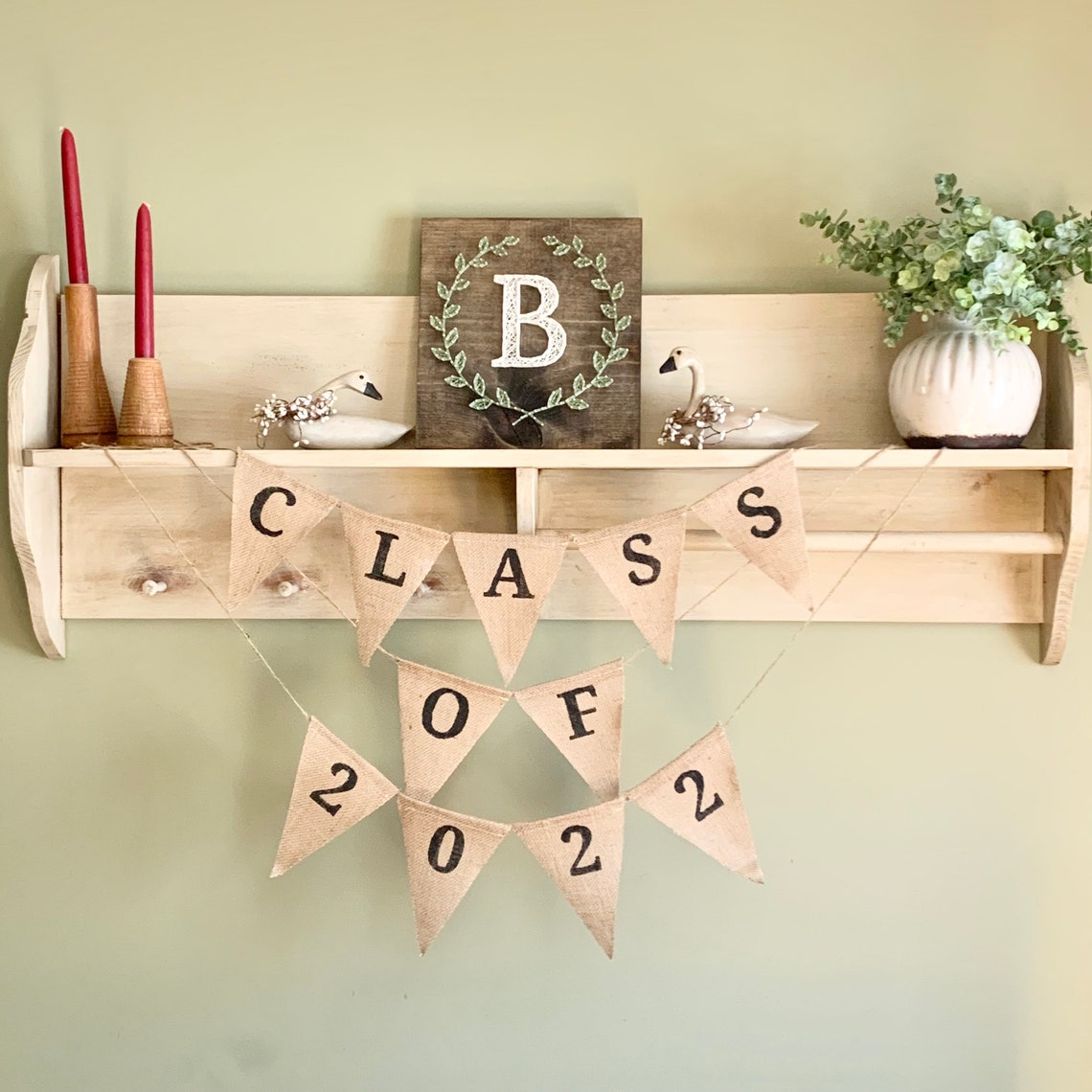 Graduation Burlap Banner Class of Banner Graduation Party - Etsy