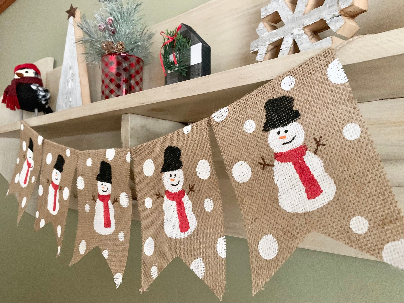 Snowman Banner Snowman Burlap Banner Winter Banner | Etsy