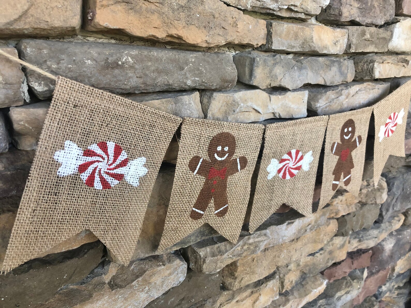 Peppermint Banner Gingerbread Christmas Banner Peppermint - Etsy