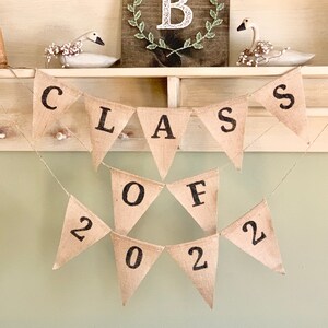 Graduation Burlap Banner, Class of Banner, Graduation Party Decor ...
