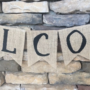 Welcome Banner, Welcome Burlap Banner, Welcome Burlap Garland ...