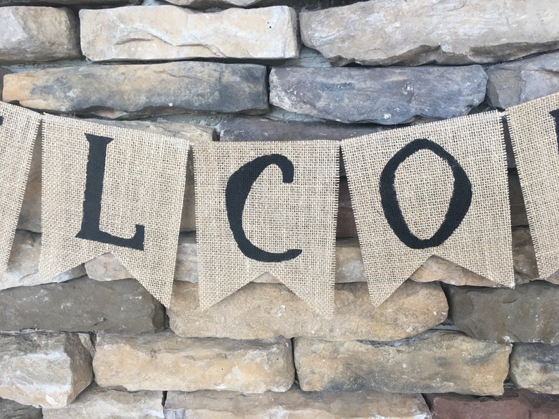 Welcome Banner Welcome Burlap Banner Welcome Burlap Garland - Etsy