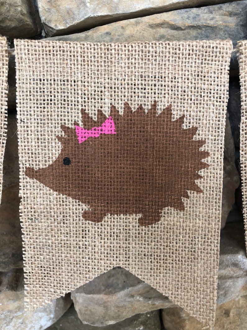 Hedgehog Garland Hedgehog Party Banner Happy Birthday - Etsy