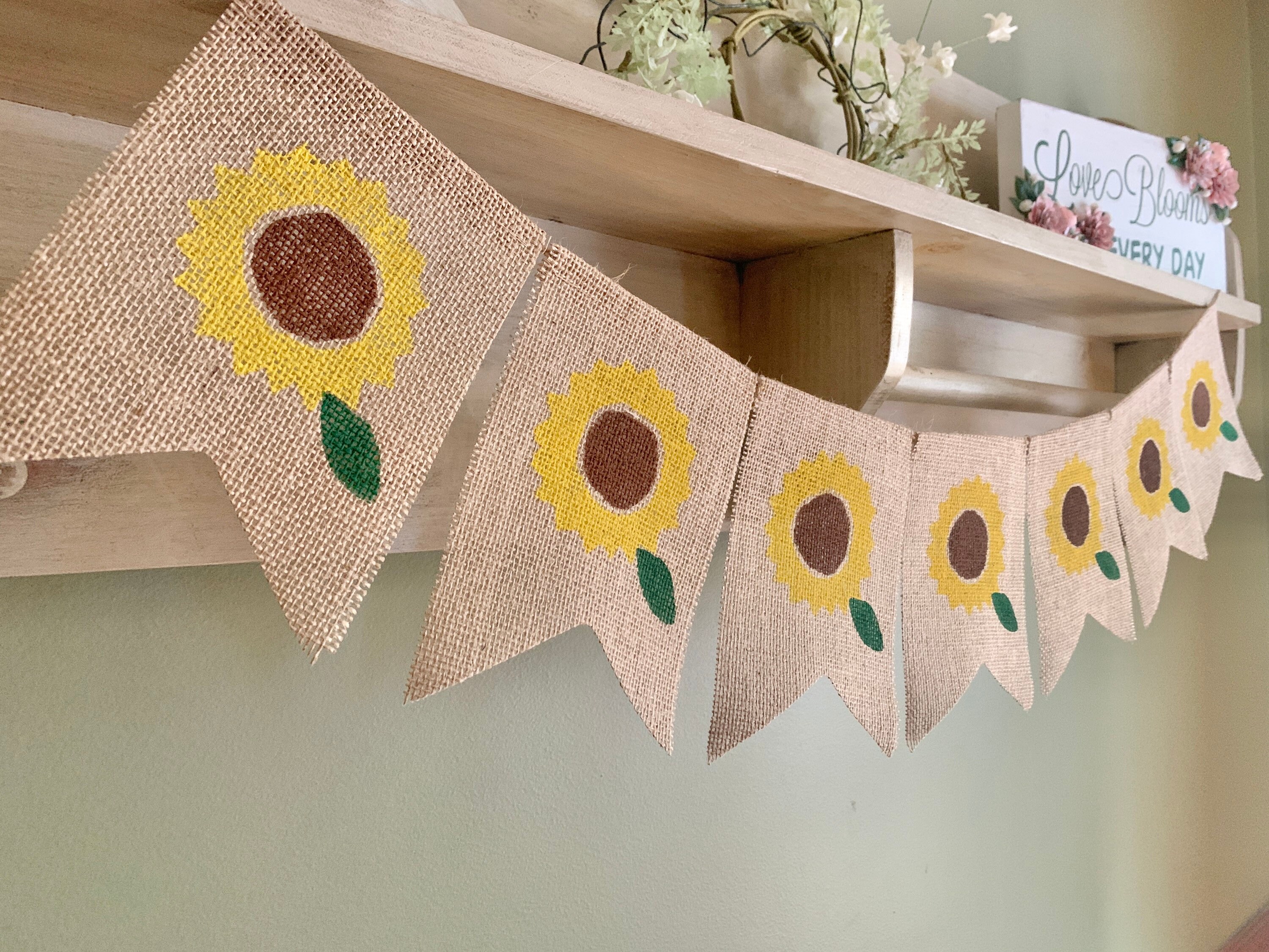 Sunflower Banner, Sunflower Burlap Banner, Fall Banner - Etsy